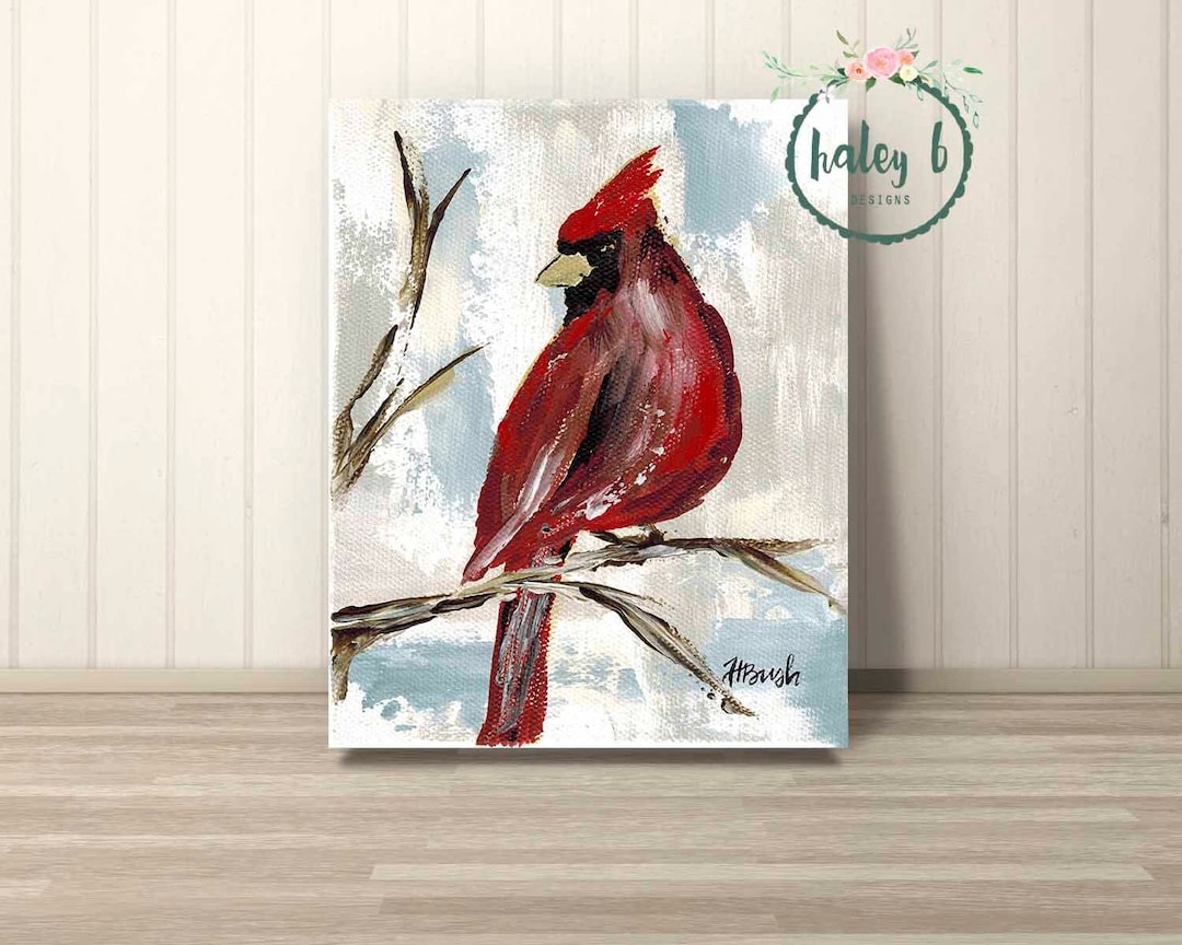 Cardinal Art Print, Cardinal Painting, Cardinal Gift, Winter Cardinal ...