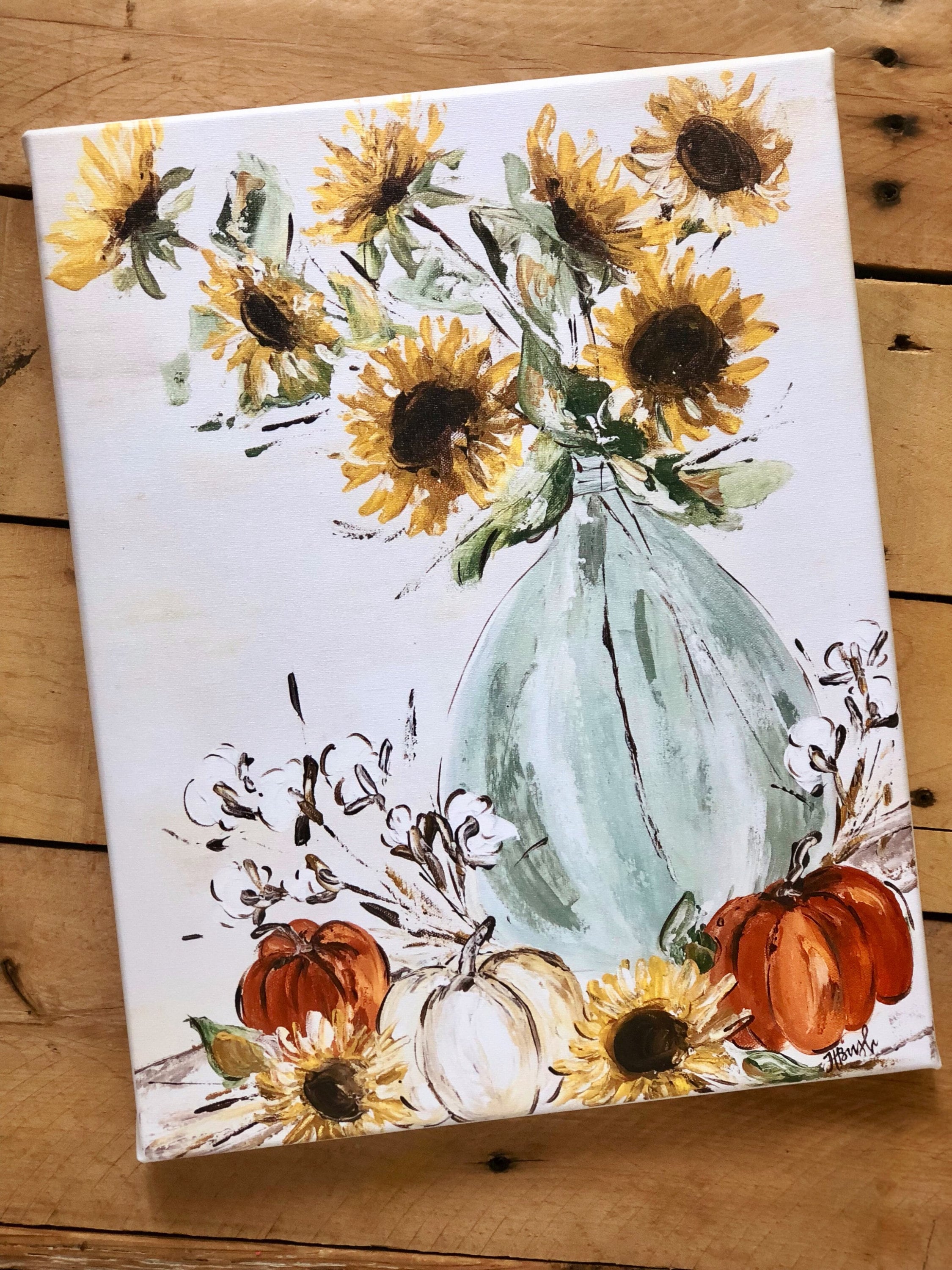 Fall Sunflower Art Print Sunflower Painting Giclee Print | Etsy