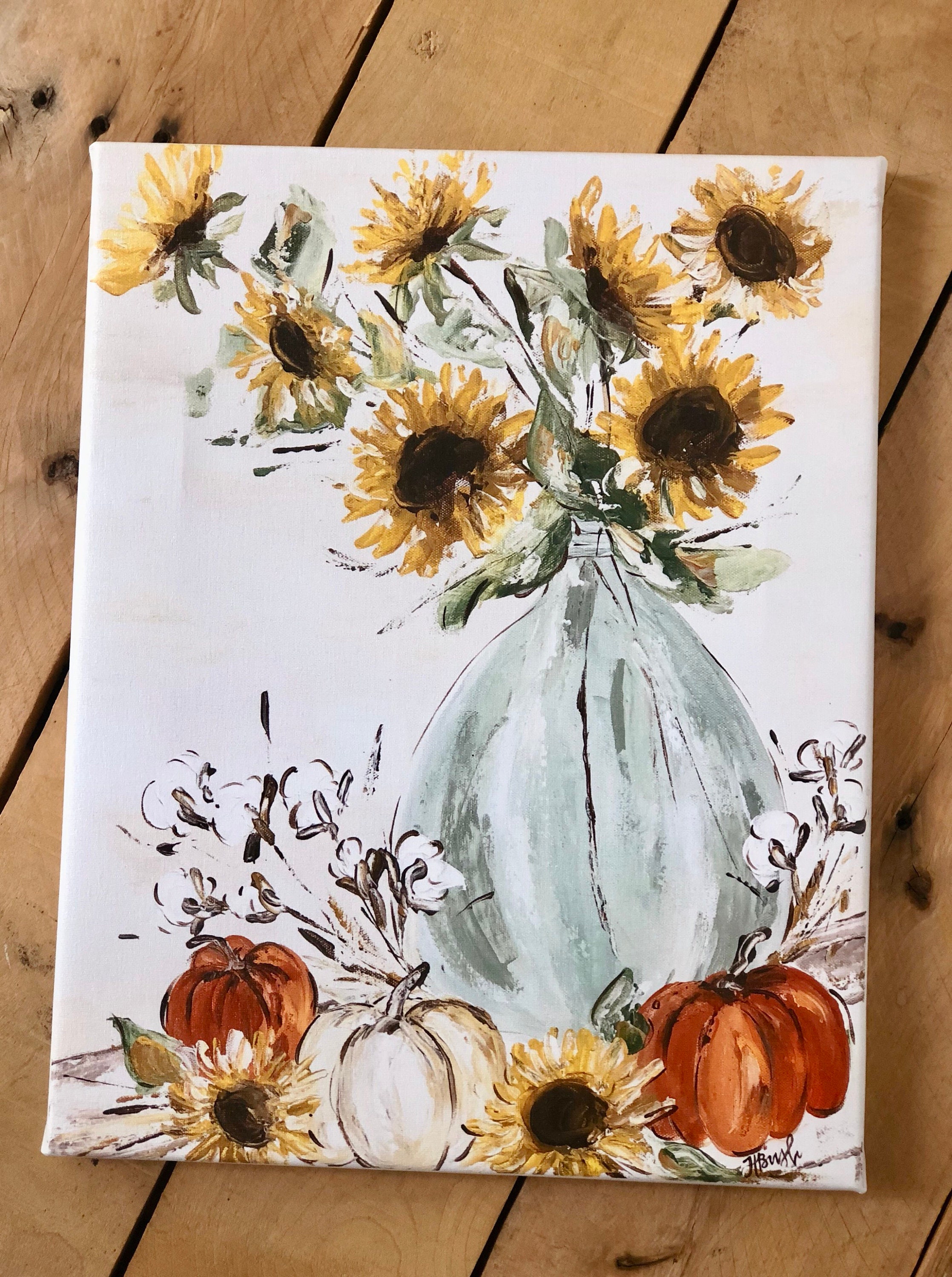 Fall Sunflower Art Print Sunflower Painting Giclee Print | Etsy