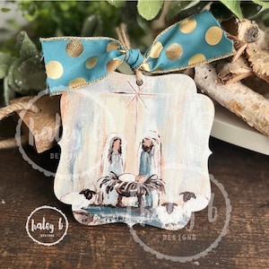 Winter Holy Family Nativity Christmas Ornament, Nativity Ornament ...