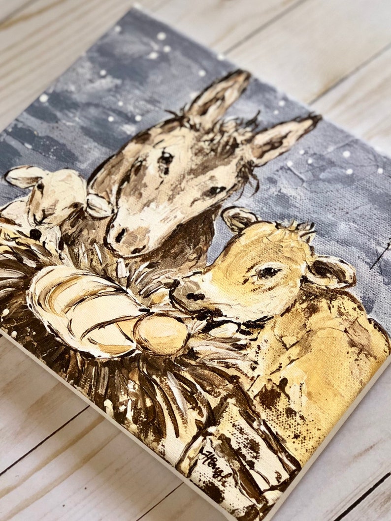 Nativity Animals Print Nativity Painting Nativity Art - Etsy