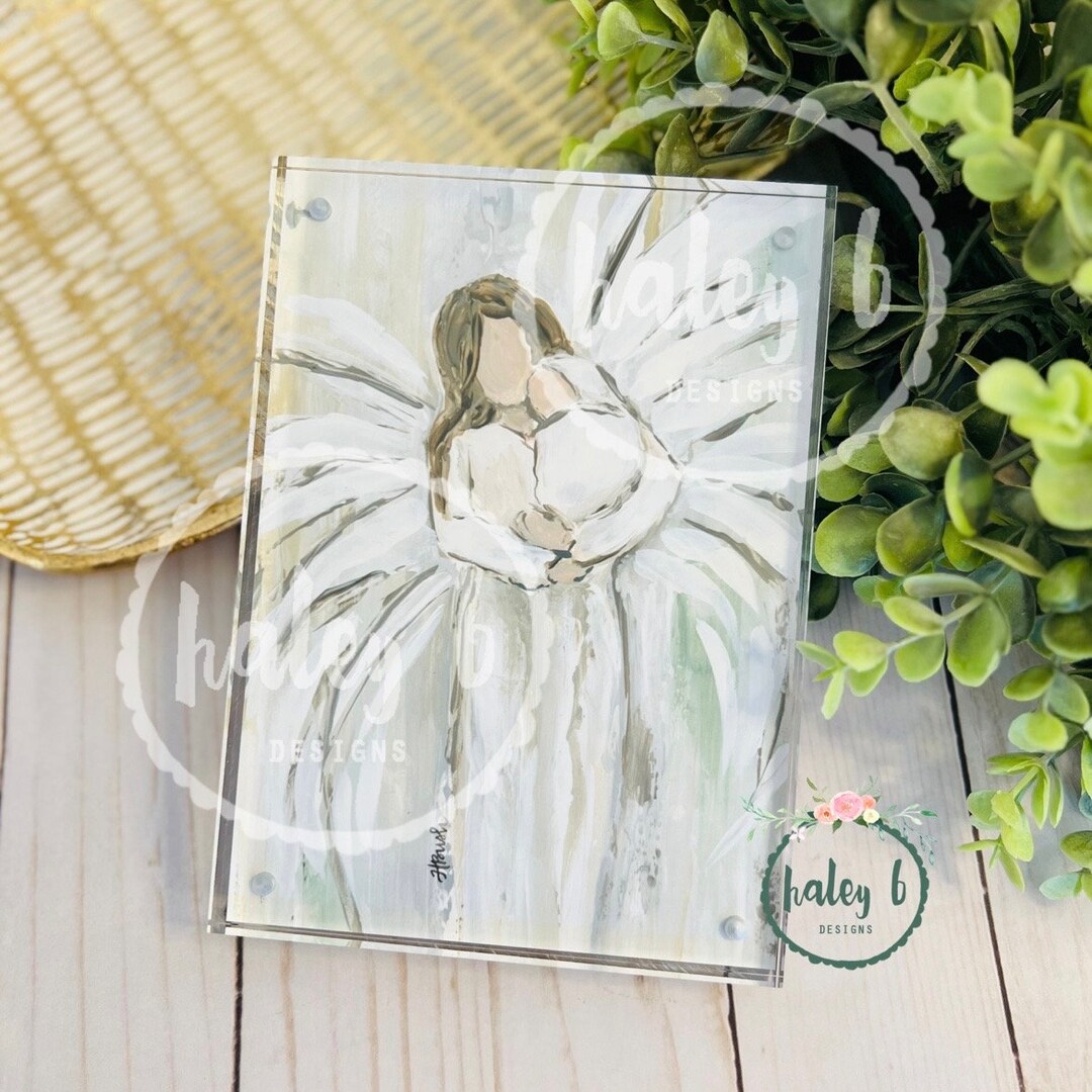 Angel Holding Baby Print, Angel Painting, Infant Loss Gift, Infant Loss ...