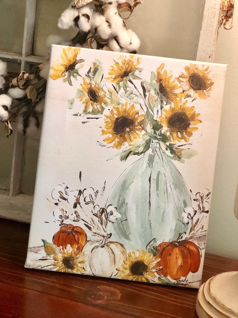 Fall Sunflower Art Print Sunflower Painting Giclee Print | Etsy