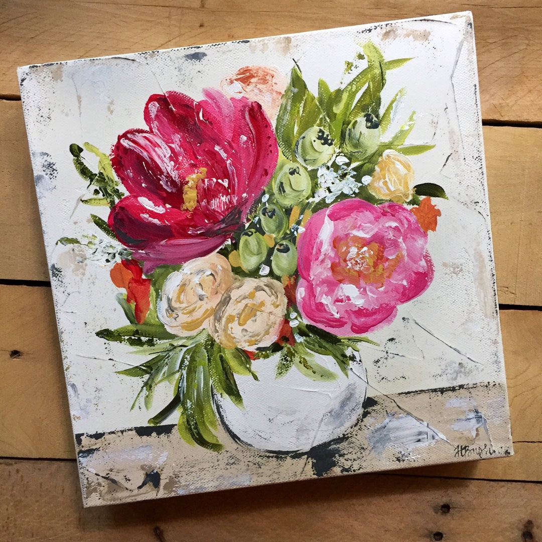 Floral Art Print, Floral Painting, Farmhouse Floral, Floral Abstract ...