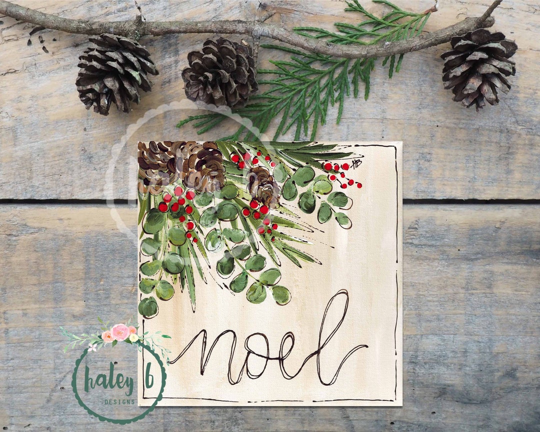 NOEL Christmas Art Print, Christmas Floral, Noel Sign, Christmas Print ...