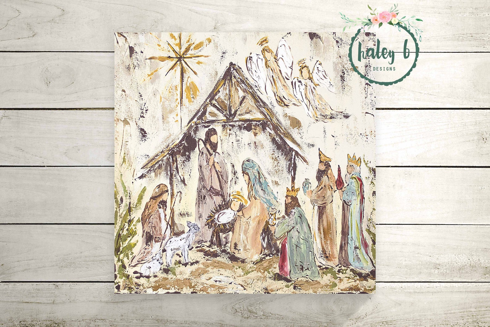 Nativity Art Print, Nativity Painting, Nativity Art, Christmas Art ...