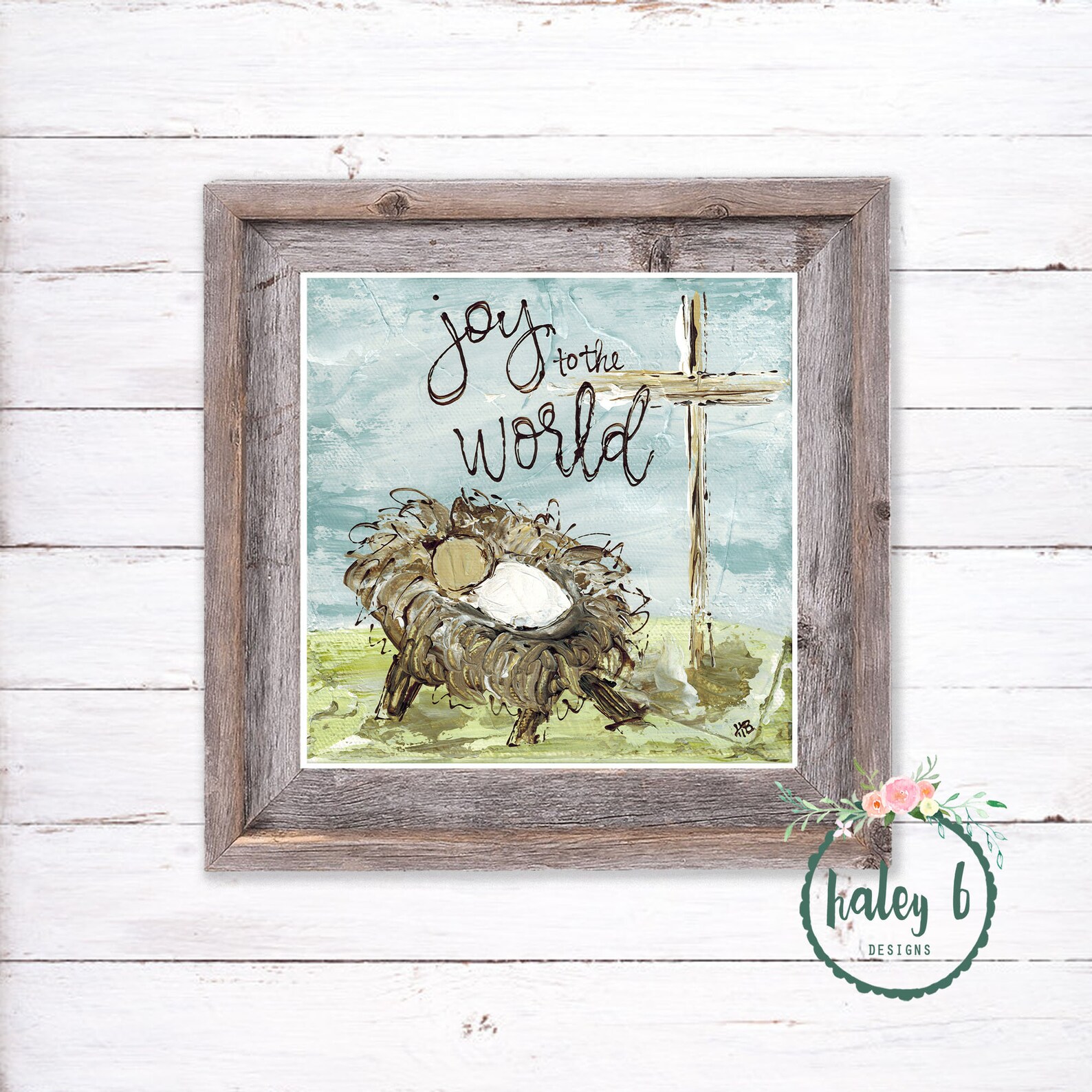 Manger Scene Art Print, Nativity Painting, Nativity Art, Christmas Art ...