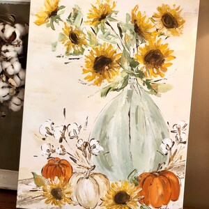 Fall Sunflower Art Print, Sunflower Painting, Giclee Print, Sunflower ...