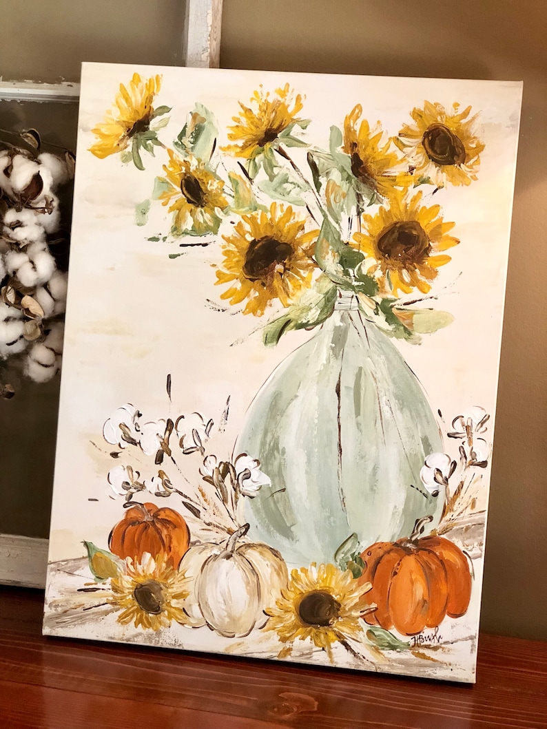 Fall Sunflower Art Print, Sunflower Painting, Giclee Print, Sunflower ...