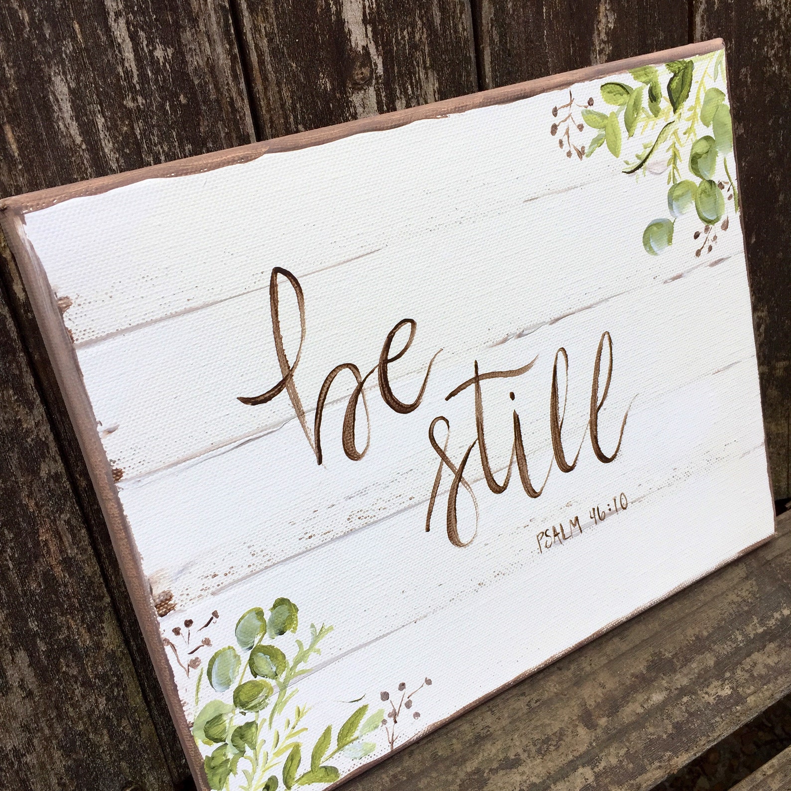 Be Still Art Print, Verse Art, Greenery, Faith Gift, Be Still and Know ...