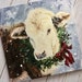 Christmas Cow Art Print, Cow Painting, Cow Art, Christmas Cow, Cow With ...
