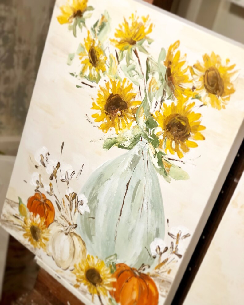 Fall Sunflower Art Print Sunflower Painting Giclee Print | Etsy