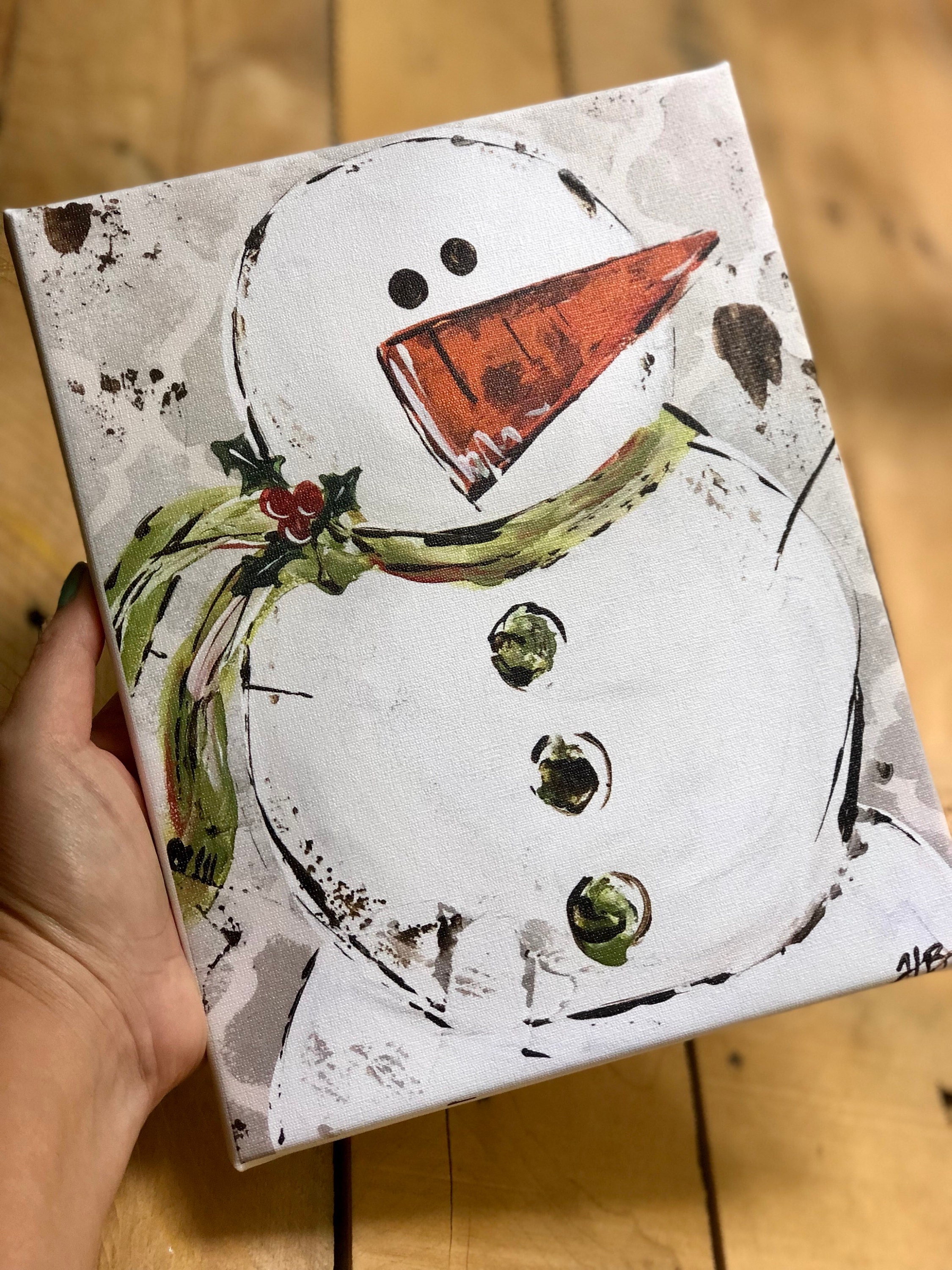 Snowman Art, Snowman Painting, Snowman Decor, Christmas Decor ...