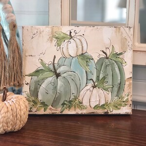 Pumpkin Art Print, Neutral Fall Decor, Pumpkin Painting, Fall Art, Fall ...