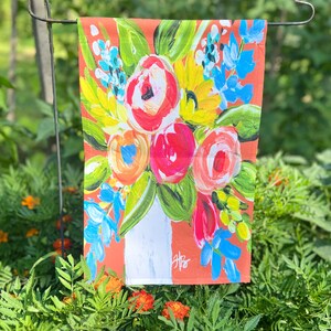 Floral Garden Flag, Double Sided Flag, Colorful Garden Flag, Yard Art ...