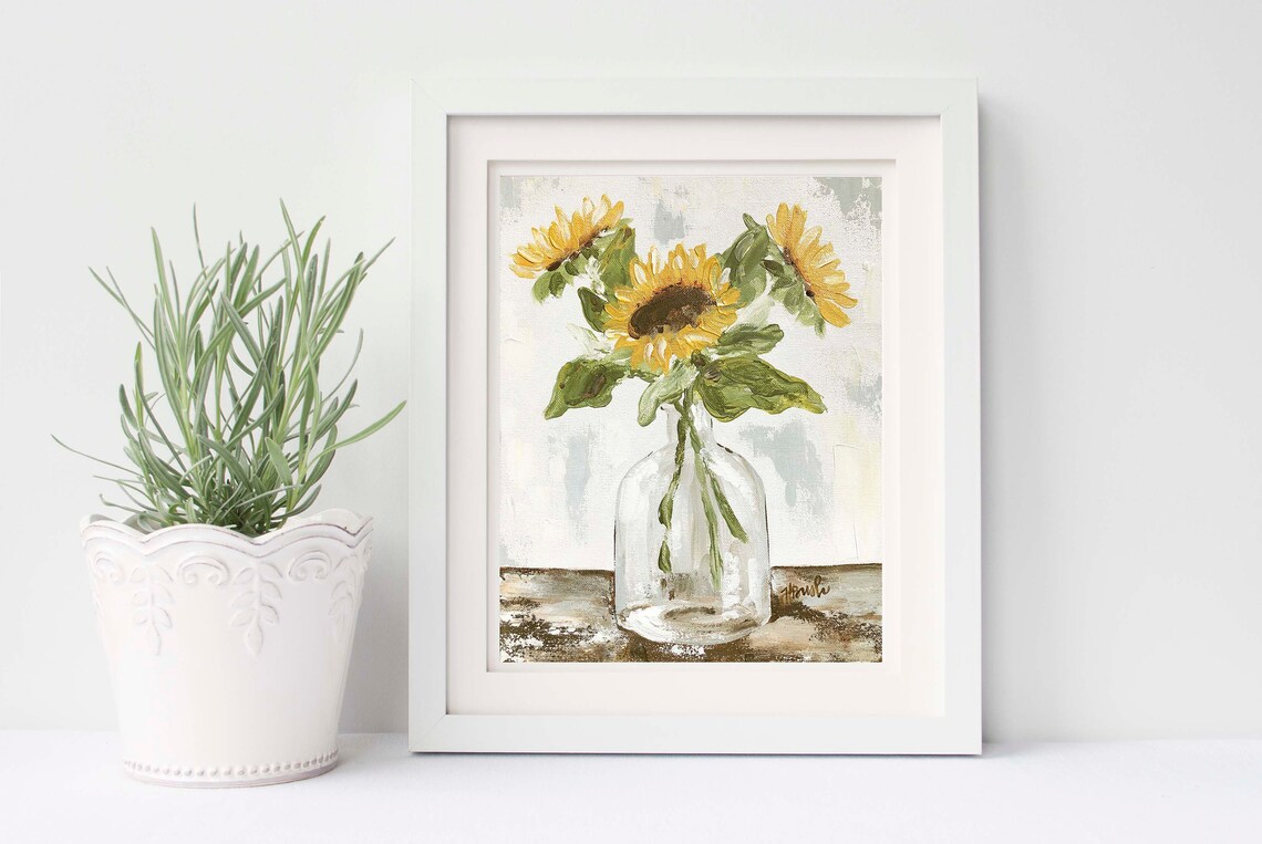 Sunflower Art Print Sunflower Decor Sunflowers Sunflower | Etsy