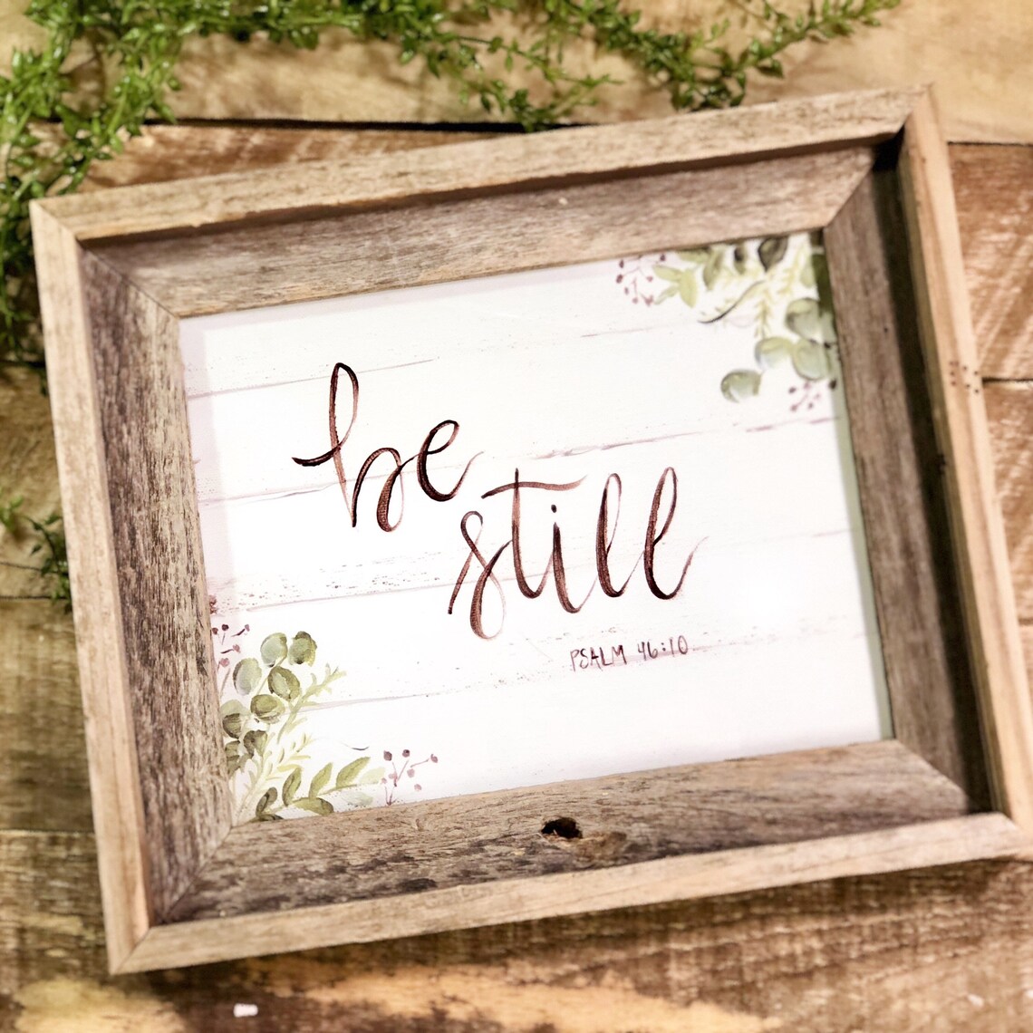 Be Still Art Print, Verse Art, Greenery, Faith Gift, Be Still and Know ...