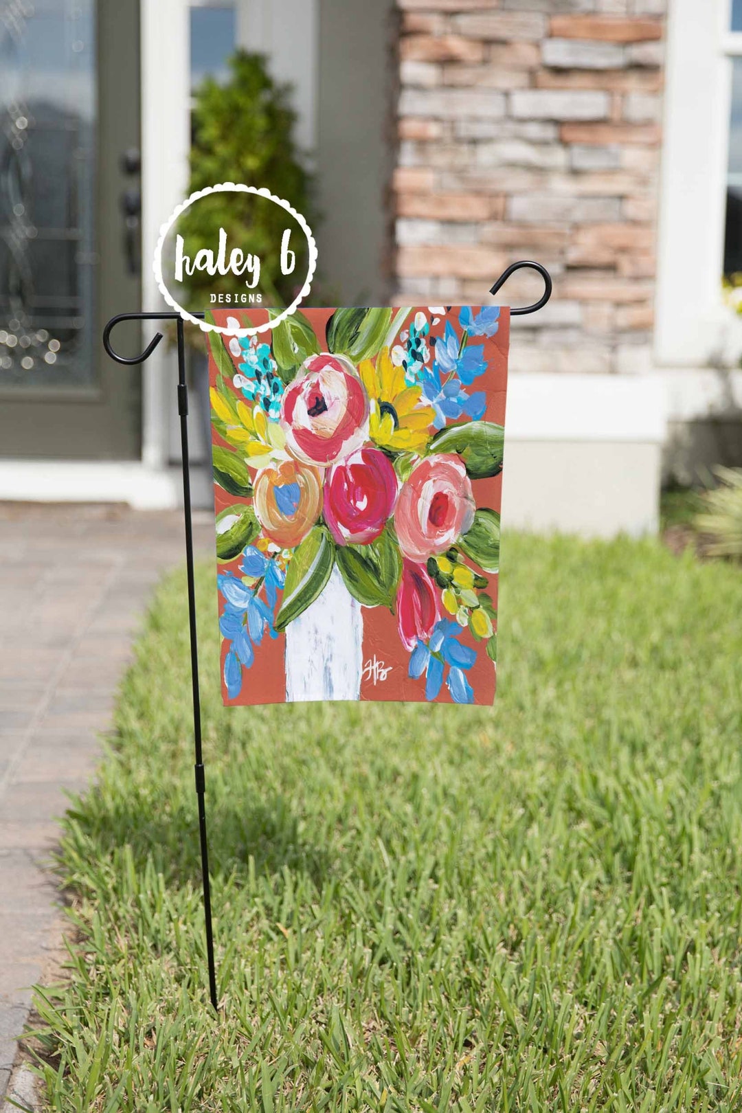 Floral Garden Flag, Double Sided Flag, Colorful Garden Flag, Yard Art ...