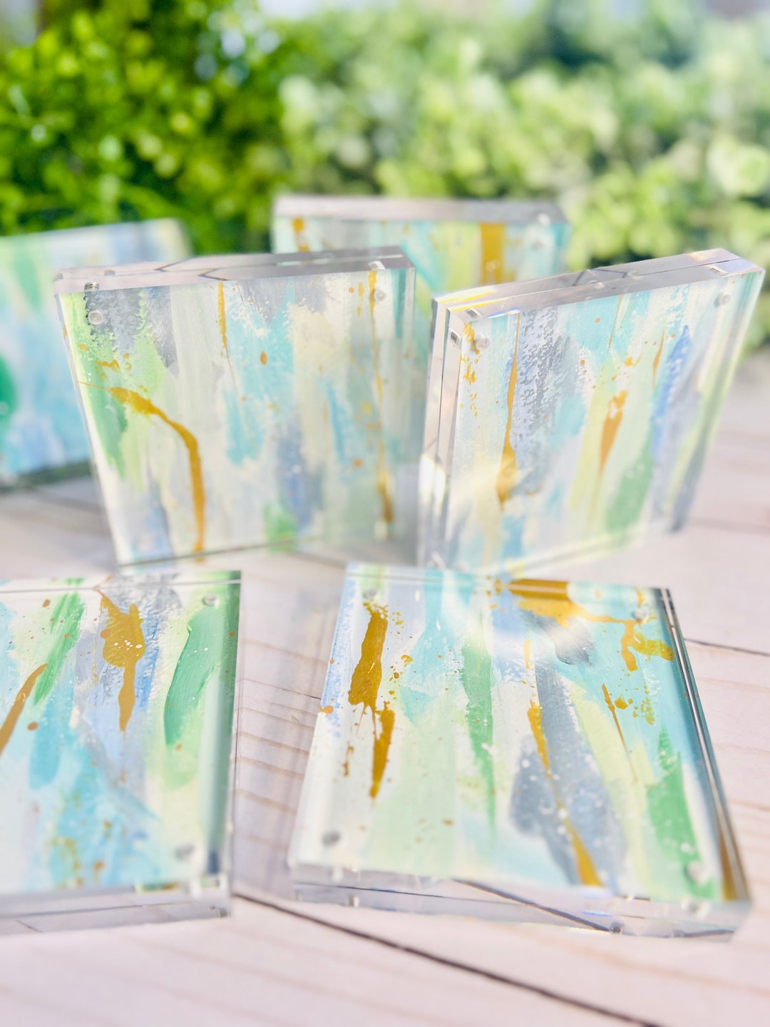 ORIGINAL 4 Abstract Art Block, Colorful Abstract Painting, Abstract Art ...