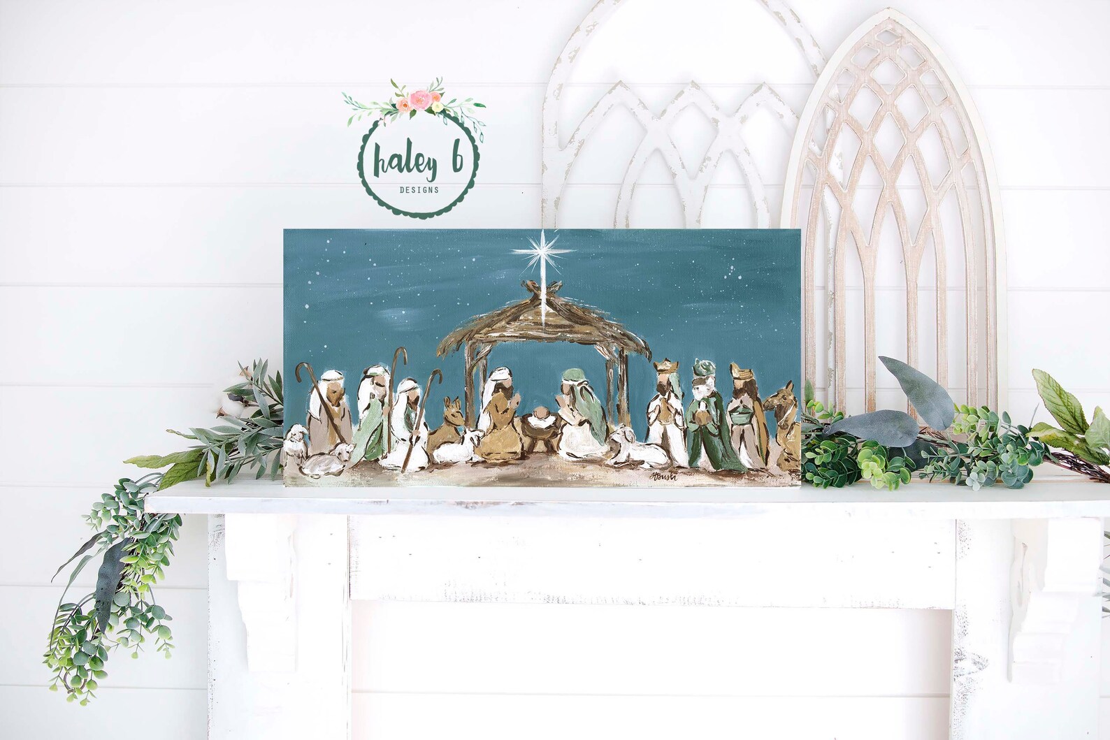 Nativity Scene Print, Manger Scene Art, Christmas Decor, Christmas Art ...