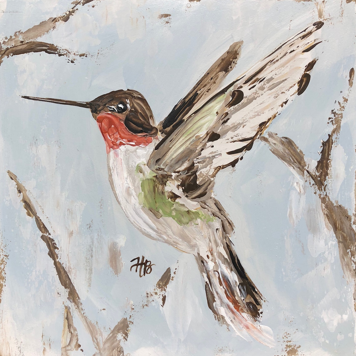 Hummingbird Art Print Hummingbird Painting Bird Lover - Etsy