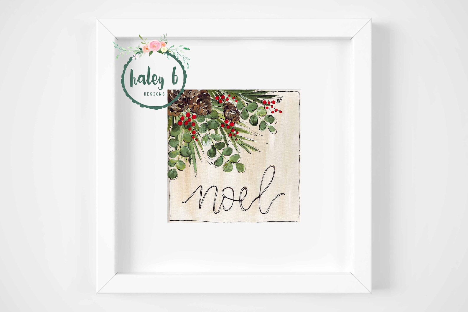 NOEL Christmas Art Print, Christmas Floral, Noel Sign, Christmas Print ...