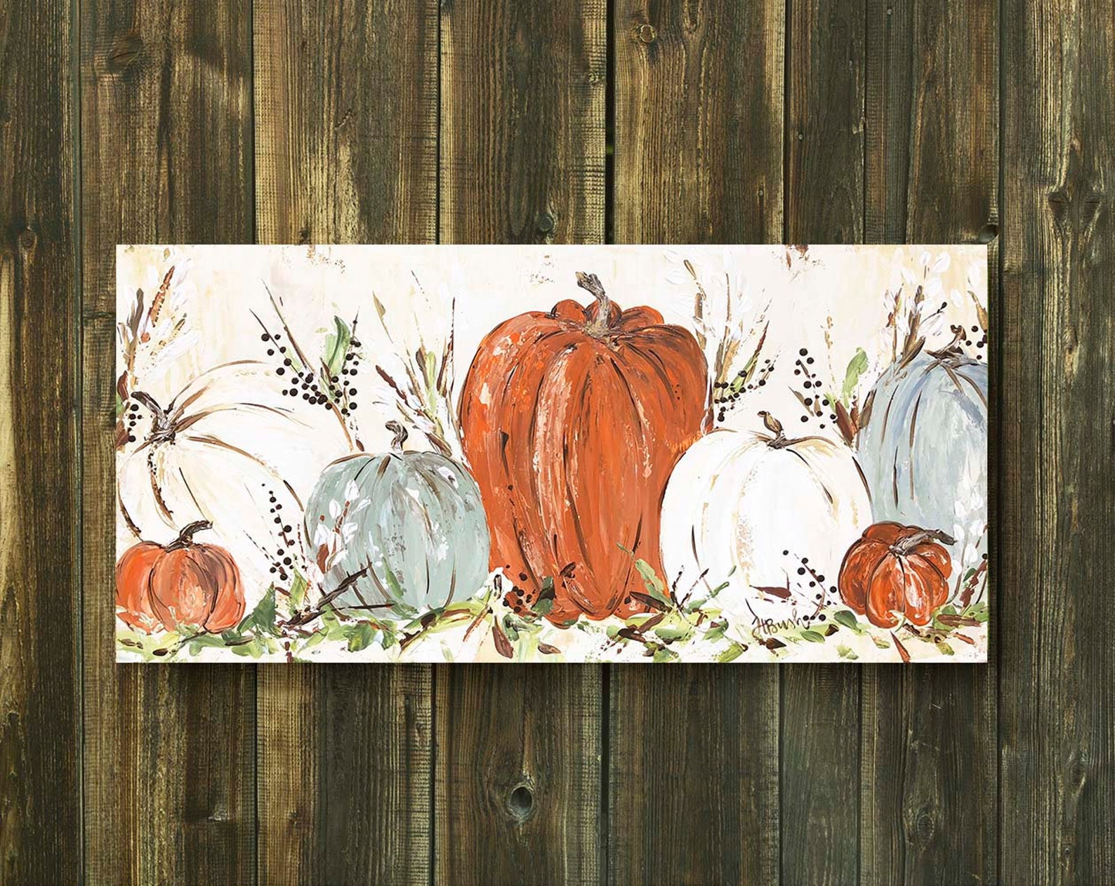 Pumpkin Art Print, Pumpkin Decor, Fall Art, Fall Decor, Fall Painting ...