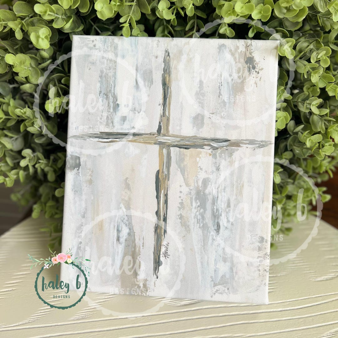 Cross Print, Cross Painting, Cross Decor, Neutral Cross, Spring Cross ...