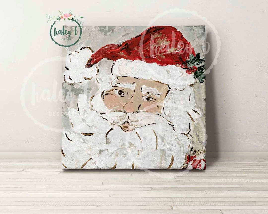 Santa Art Print, St. Nick, Santa Painting, Santa Decor, Santa Claus ...