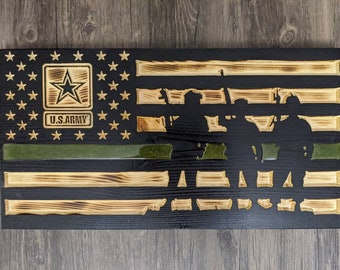 Army Wood American Flag - Etsy