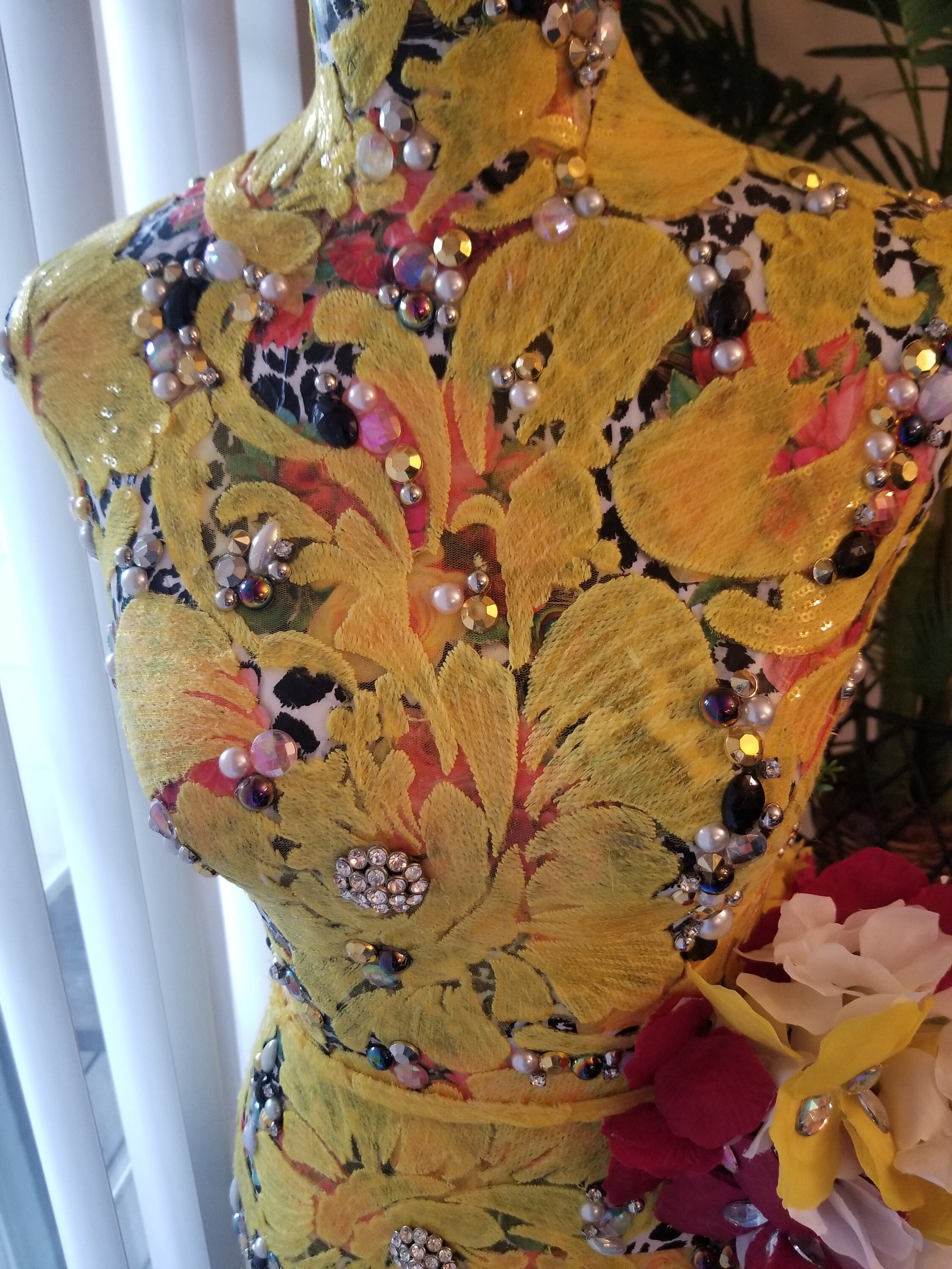 Embellished Mannequin Dress Form With Detachable Floral Train - Etsy