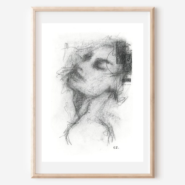 Line Drawing Female Portrait - Etsy