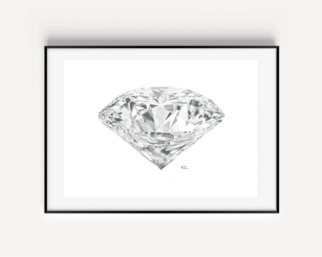 Diamond Stippling Illustration Print of Original - Etsy