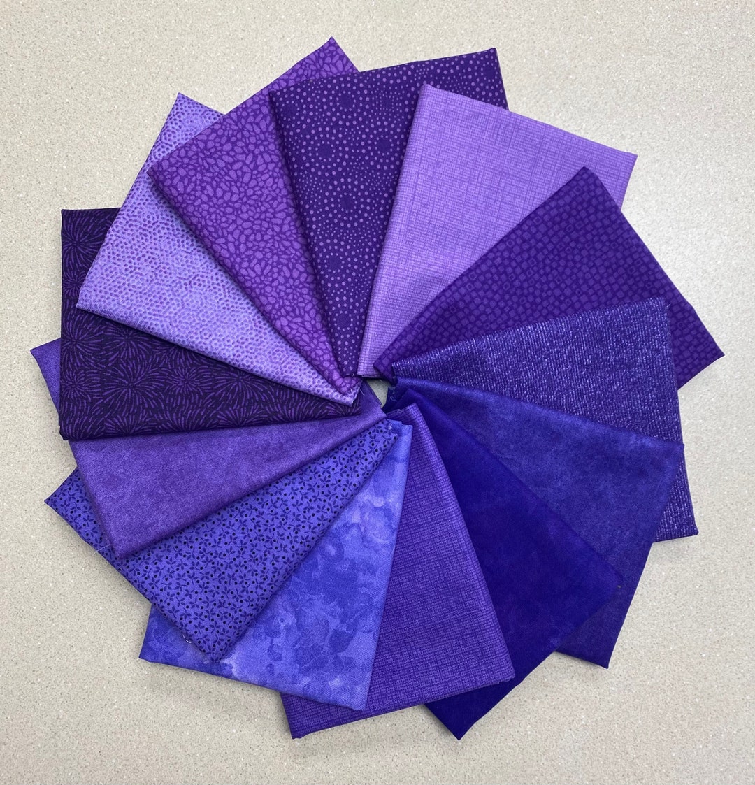 HAPPY Pop of Purple Fat Quarter Bundle 13 - Etsy