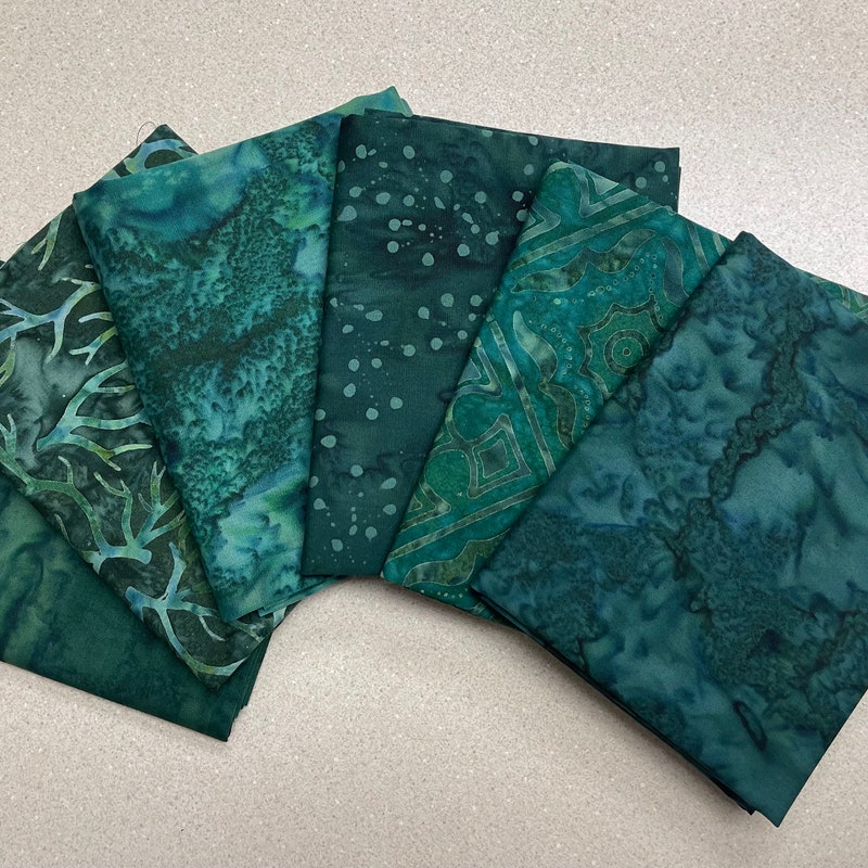 Green Batik Fabric - Etsy