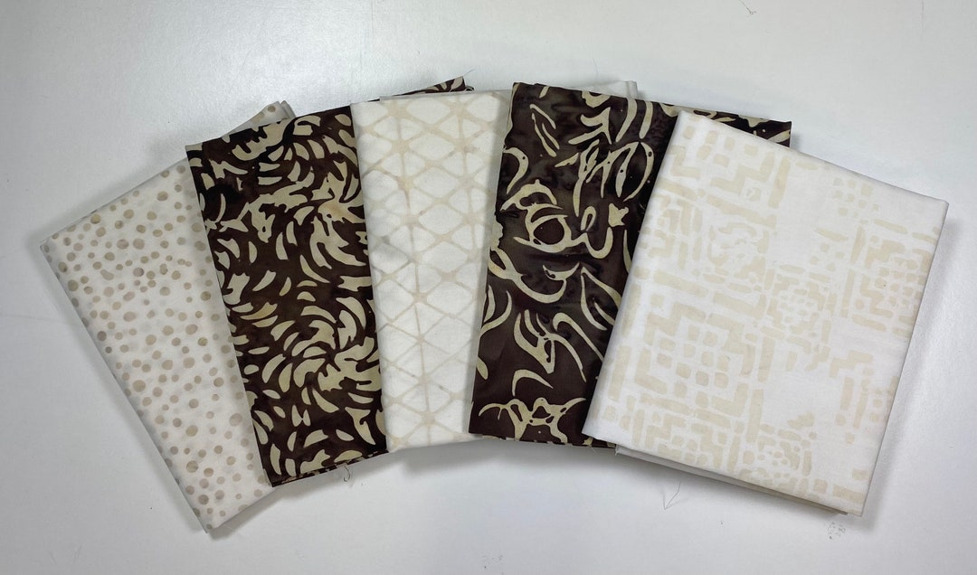 BASICS! Neutral and Brown Batiks Fat Quarter Bundle (5) - Etsy