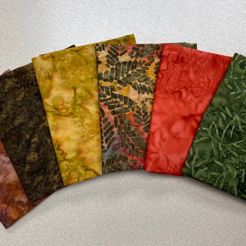 Fall Leaves Batik Fat Quarter Bundle 6 - Etsy