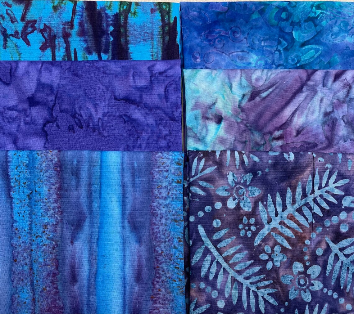 STUNNING Purple/turquoise Beauty Batik Fat Quarter Bundle - Etsy