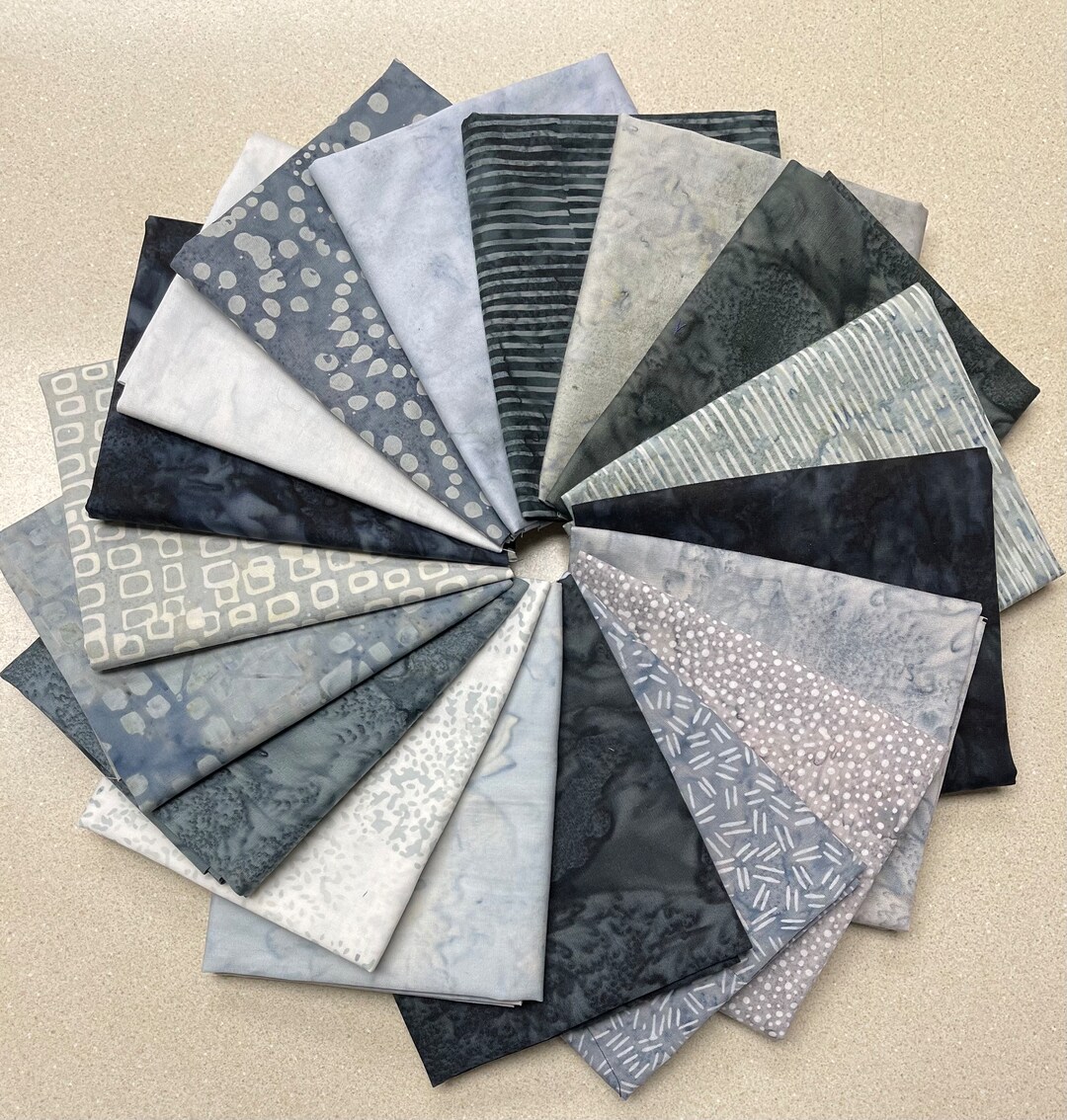 Shades of Gray Batik Fat Quarter Bundle 18 - Etsy