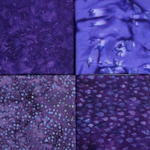 STUNNING! Purple and Blue Batiks Fat Quarter Bundle (12 Fat Quarters ...