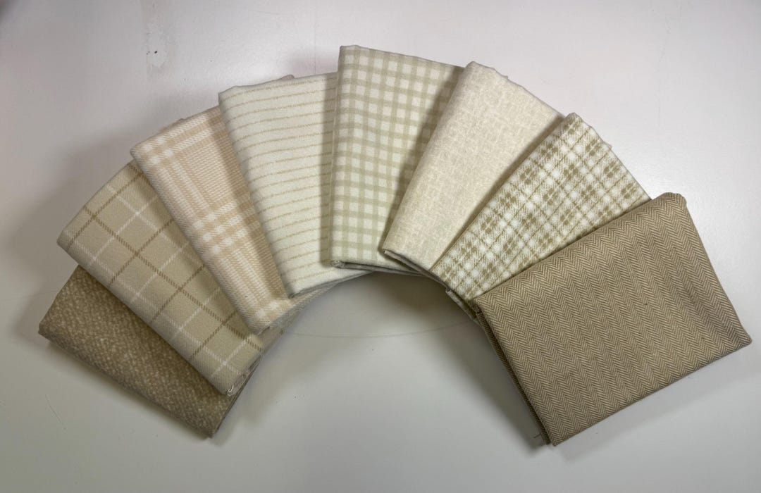 CLASSIC Neutral/cream Flannels Fat Quarter Bundle 8 - Etsy