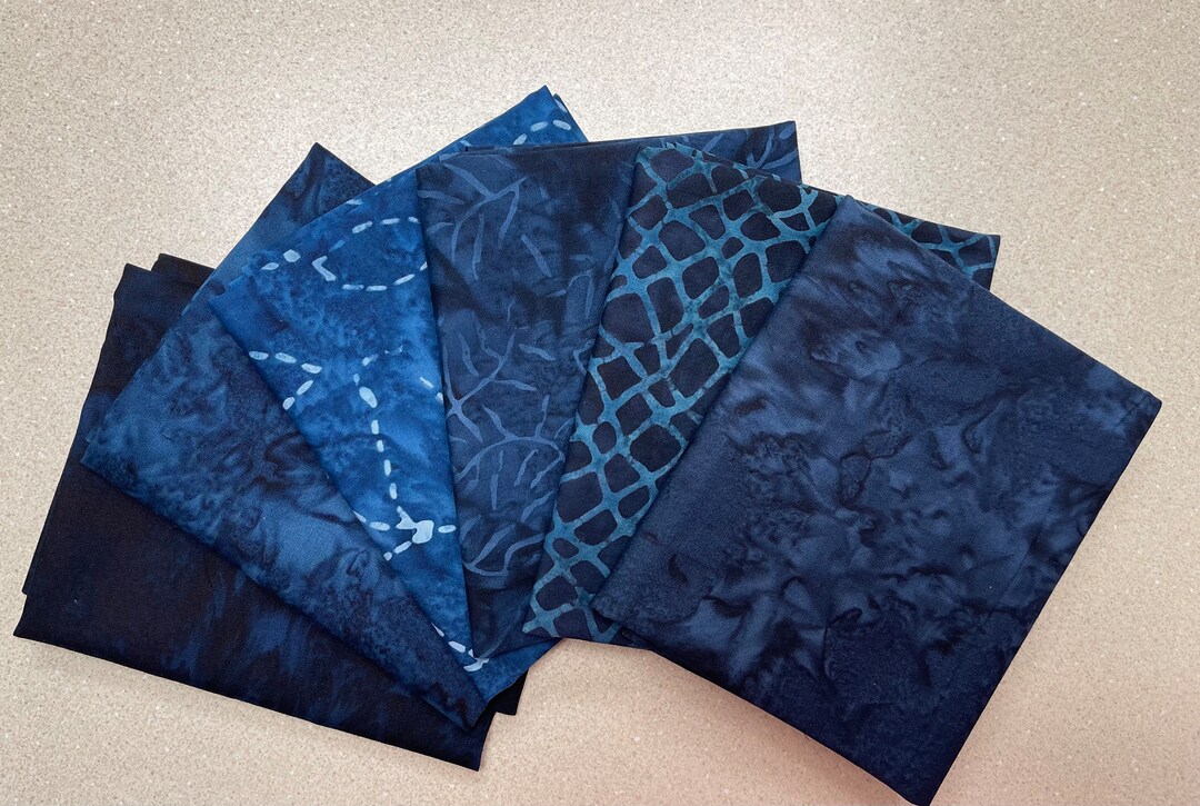 Navy Batiks Fat Quarter Bundle 6 - Etsy