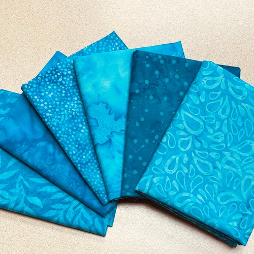 STUNNING Purple/turquoise Beauty Batik Fat Quarter Bundle - Etsy