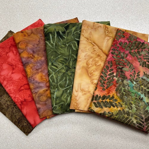 Fall Leaves Batik Fat Quarter Bundle 6 - Etsy