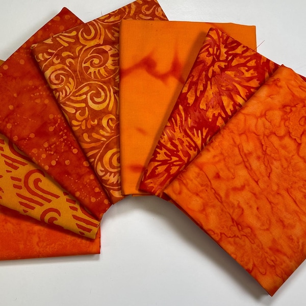 Orange Batik Fabric - Etsy