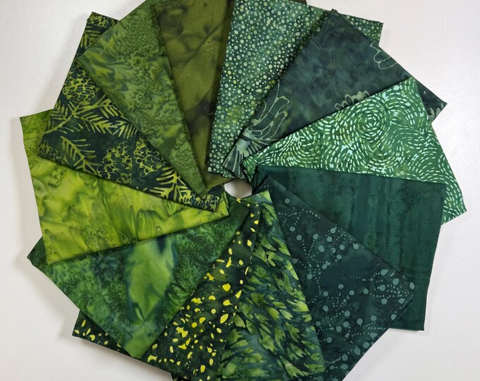 21 10 Batik Layer Cake Squares Greens G7 - Etsy