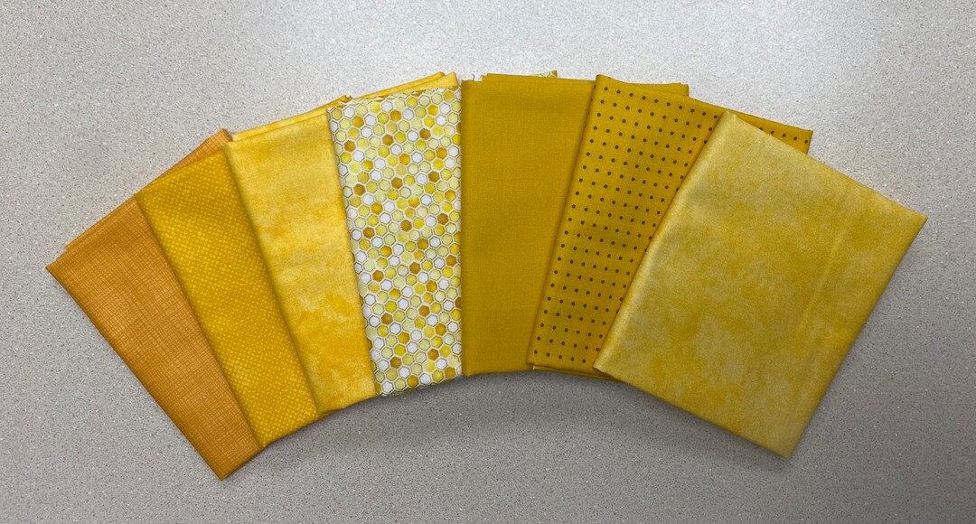 Sunflower Yellow Fat Quarter Bundle (7) - Etsy