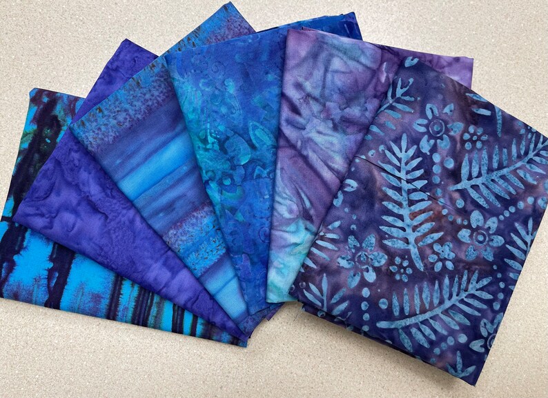 STUNNING Purple/turquoise Beauty Batik Fat Quarter Bundle - Etsy