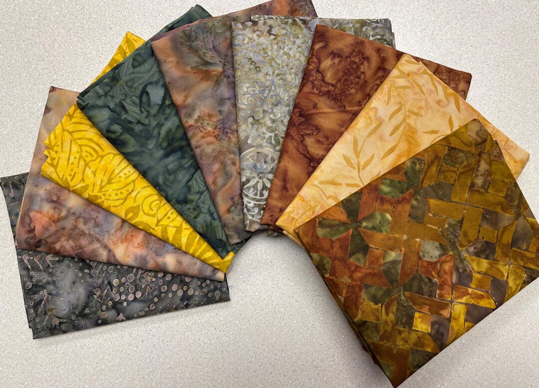 FABULOUS Earth Tones Batiks Fat Quarter Bundle 9 - Etsy