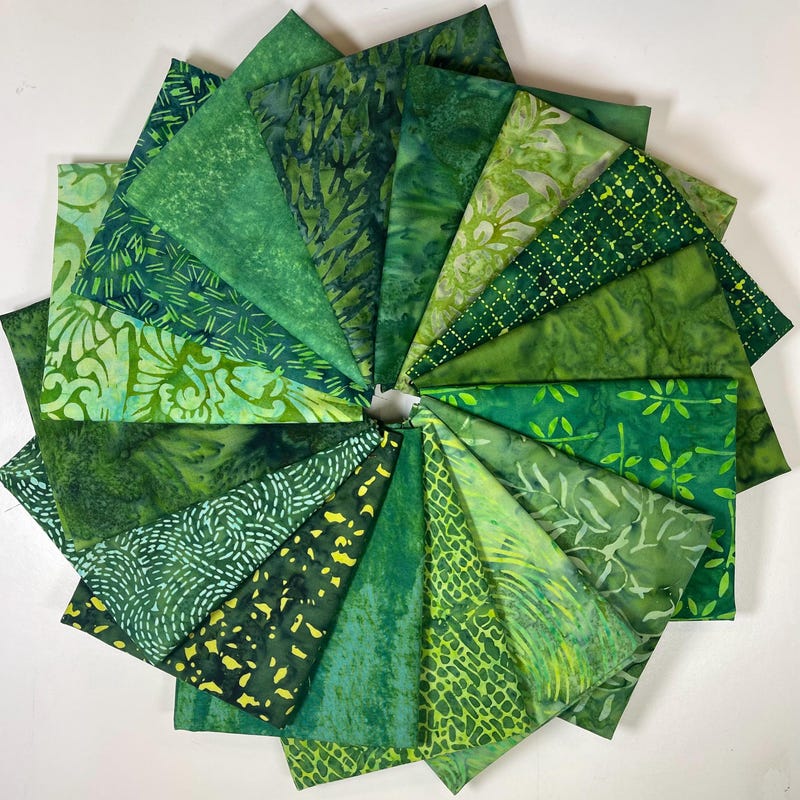 Green Batik Fabric - Etsy